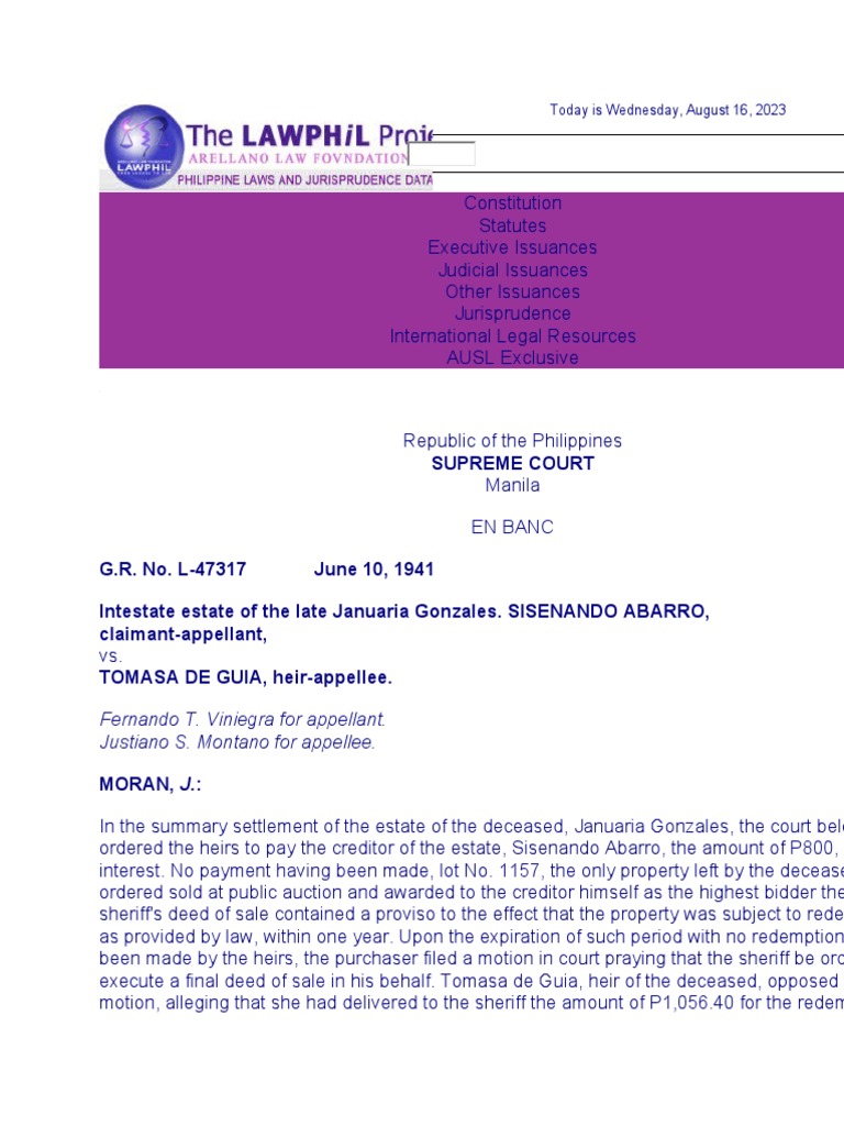 Intestate Testate VS de Guia | PDF