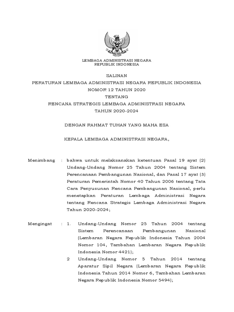 Salinan Peraturan Lembaga Administrasi Negara Nomor 12 Tahun 2020 ...