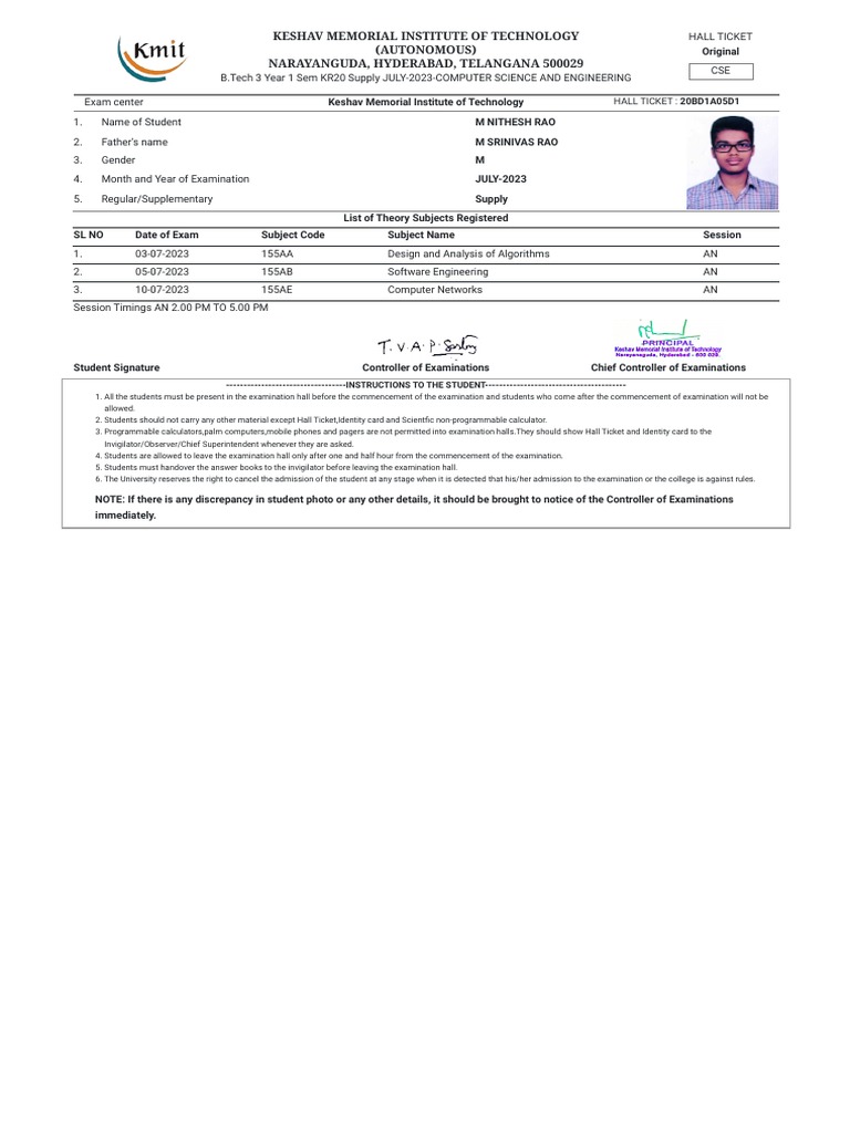 Keshav Memorial Institute of Technology (Autonomous) Narayanguda ...