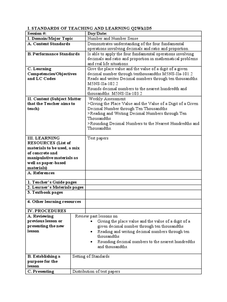 Math 5 Q2 W1 D5 | PDF