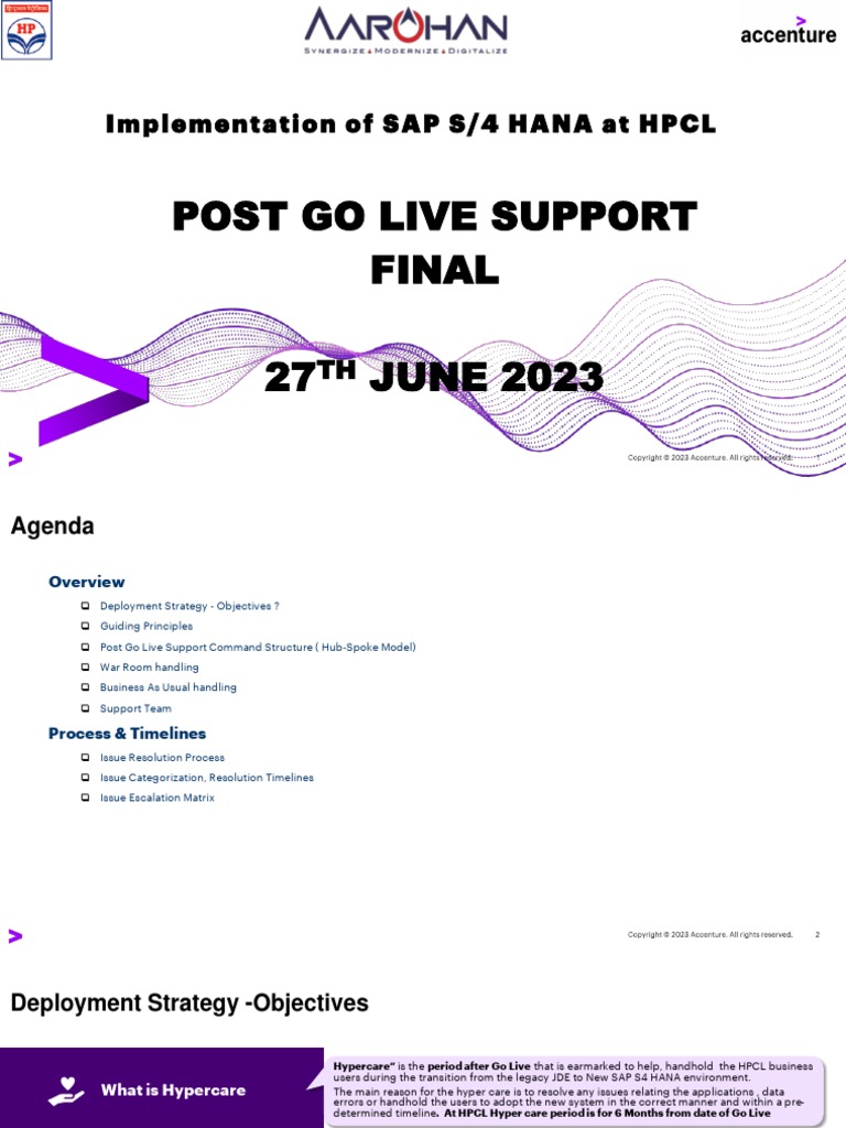 Project Aarohan - Post Go Live Support Document - July 23 | PDF | It ...