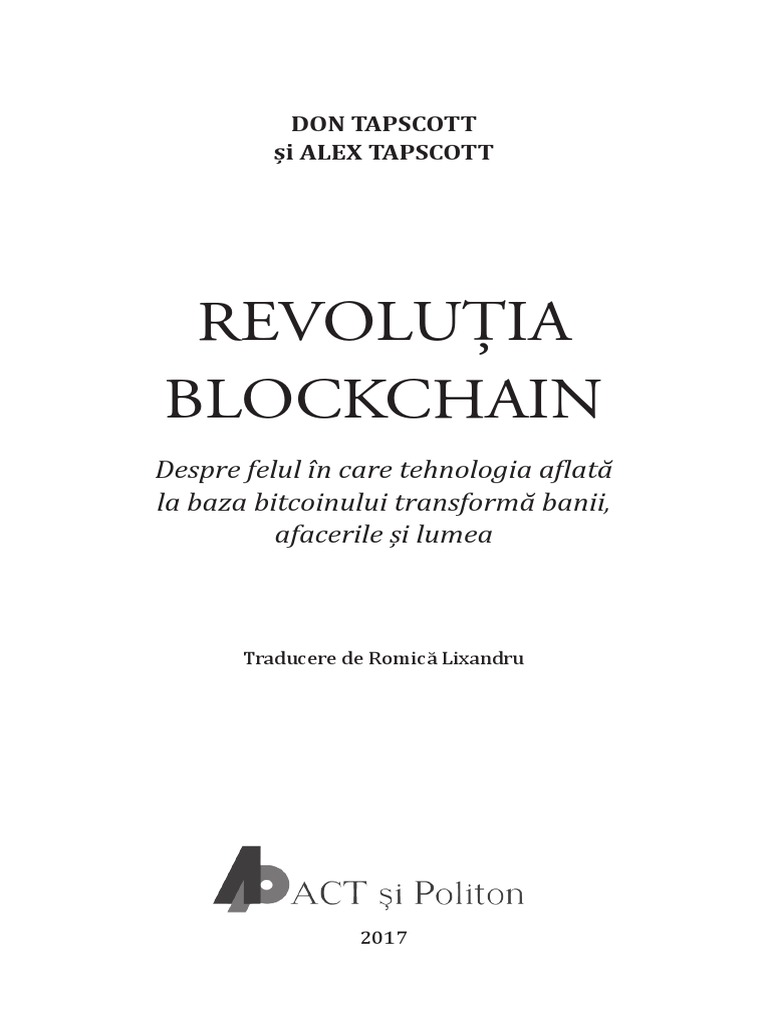 Revolutia Blockchain - Don Tapscott, Alex Tapscott | PDF