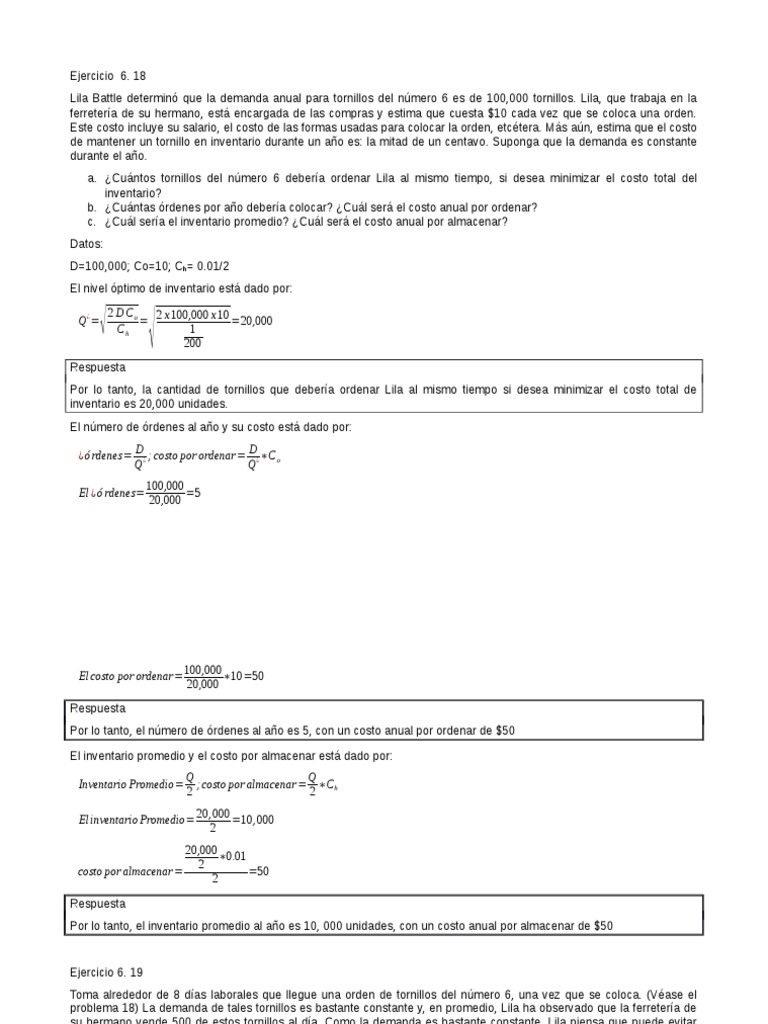 Ejercicios Capitulo 6 | PDF