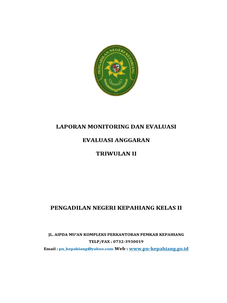 Laporan Monitoring Dan Evaluasi Evaluasi Anggaran Triwulan Ii | PDF