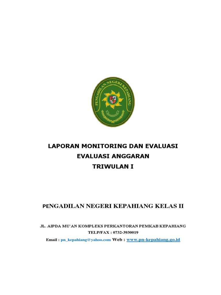 Laporan Monitoring Dan Evaluasi Evaluasi Anggaran Triwulan I | PDF