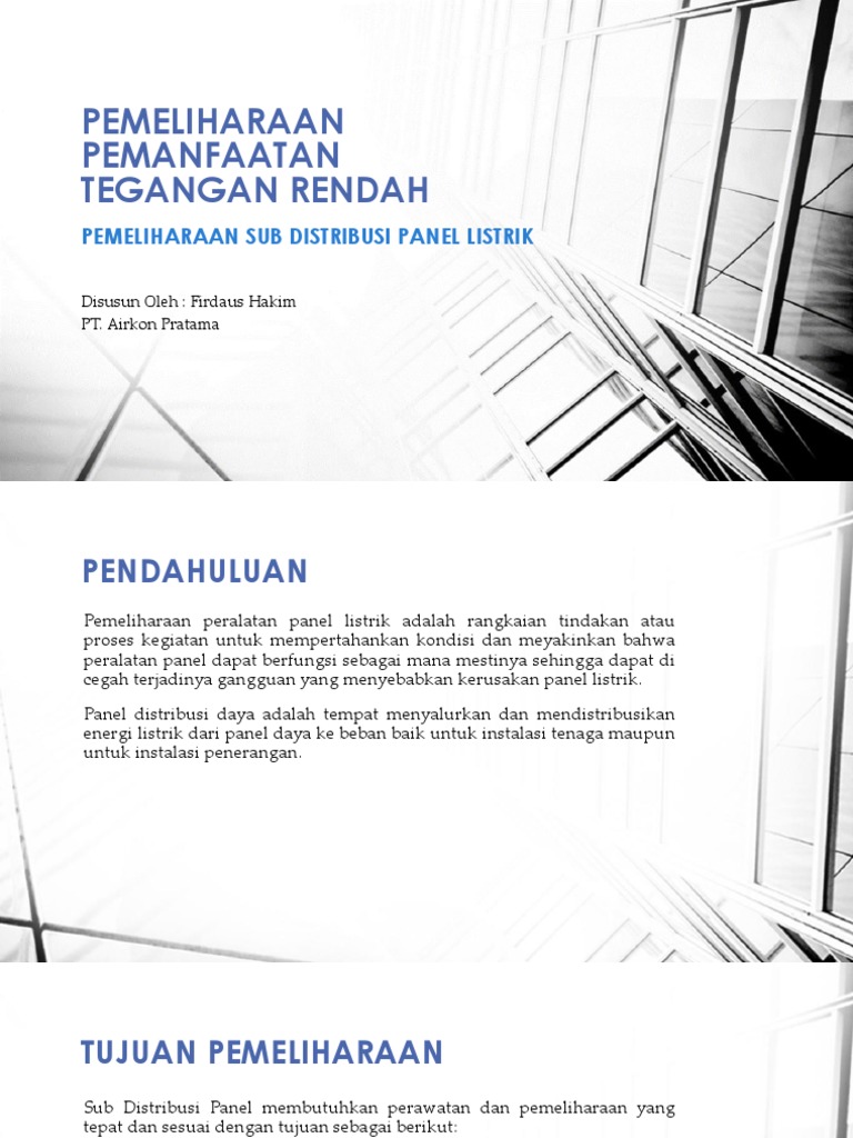 Pemeliharaan Sub Distribusi Panel Listrik | PDF