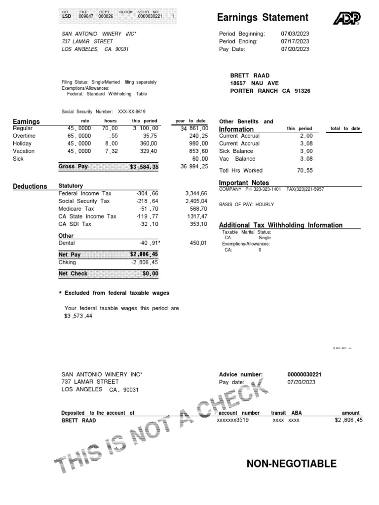 Statement For July 20, 2023 | PDF | Income Tax In The United States ...