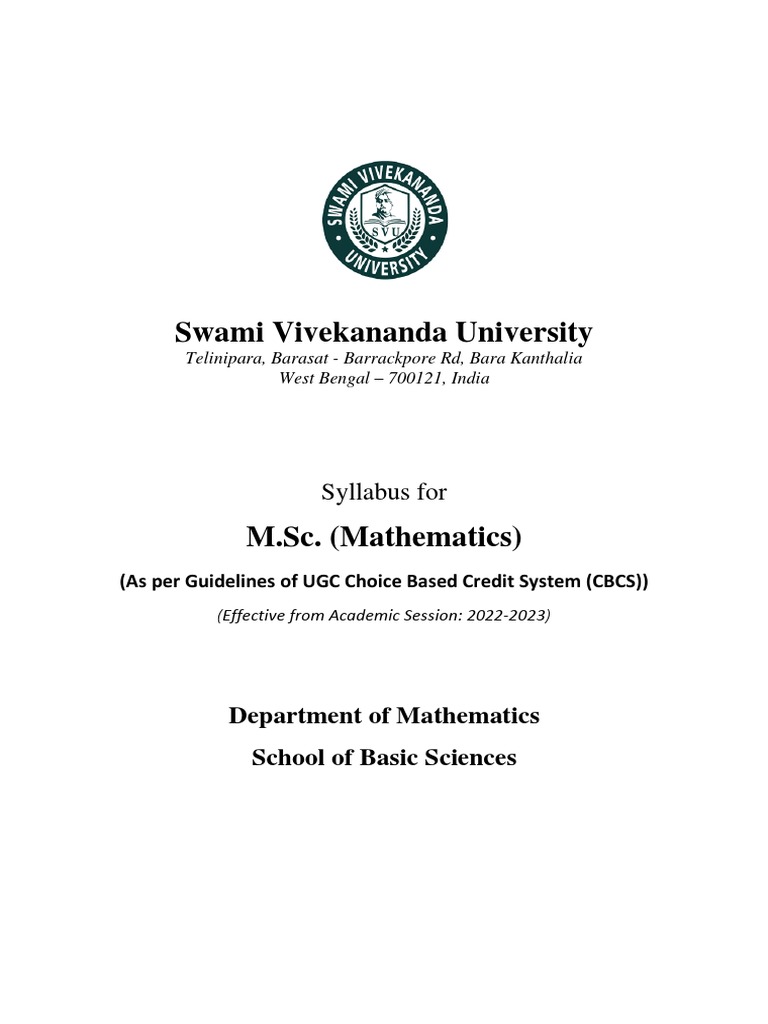 SVU MSc-Maths Syllabus | PDF