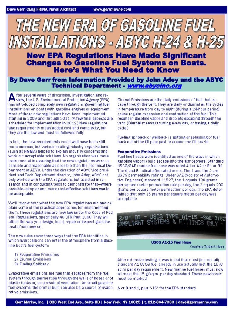 New EPA Regulations Have Made Significant Changes To Gasoline Fuel Systems On Boats. Here's What ...