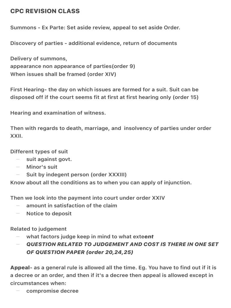 CPC Revision Class | Download Free PDF | Lawsuit | Landlord