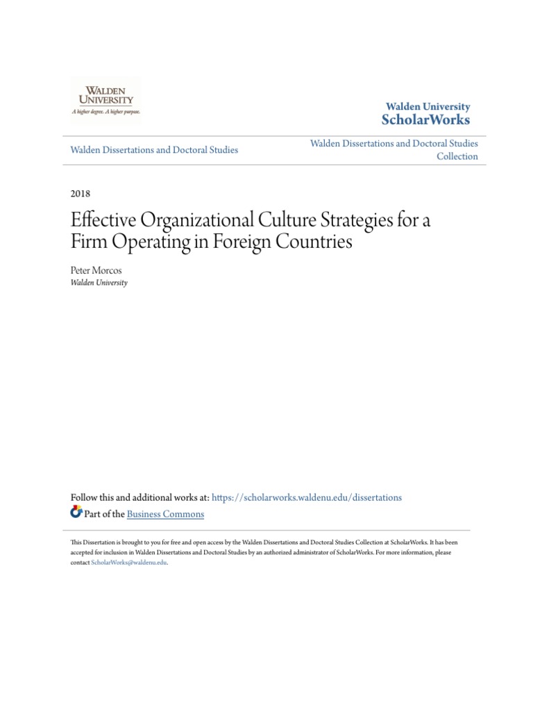 Effective Organizational Culture Strategies For A Firm Operating | PDF ... Effective Organizational Culture Strategies For A Firm Operating | PDF ...