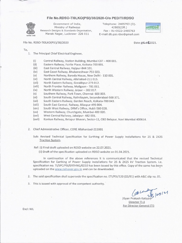 Technical Specification For Earthing of Power Supply Installations of ... Technical Specification For Earthing of Power Supply Installations of ...