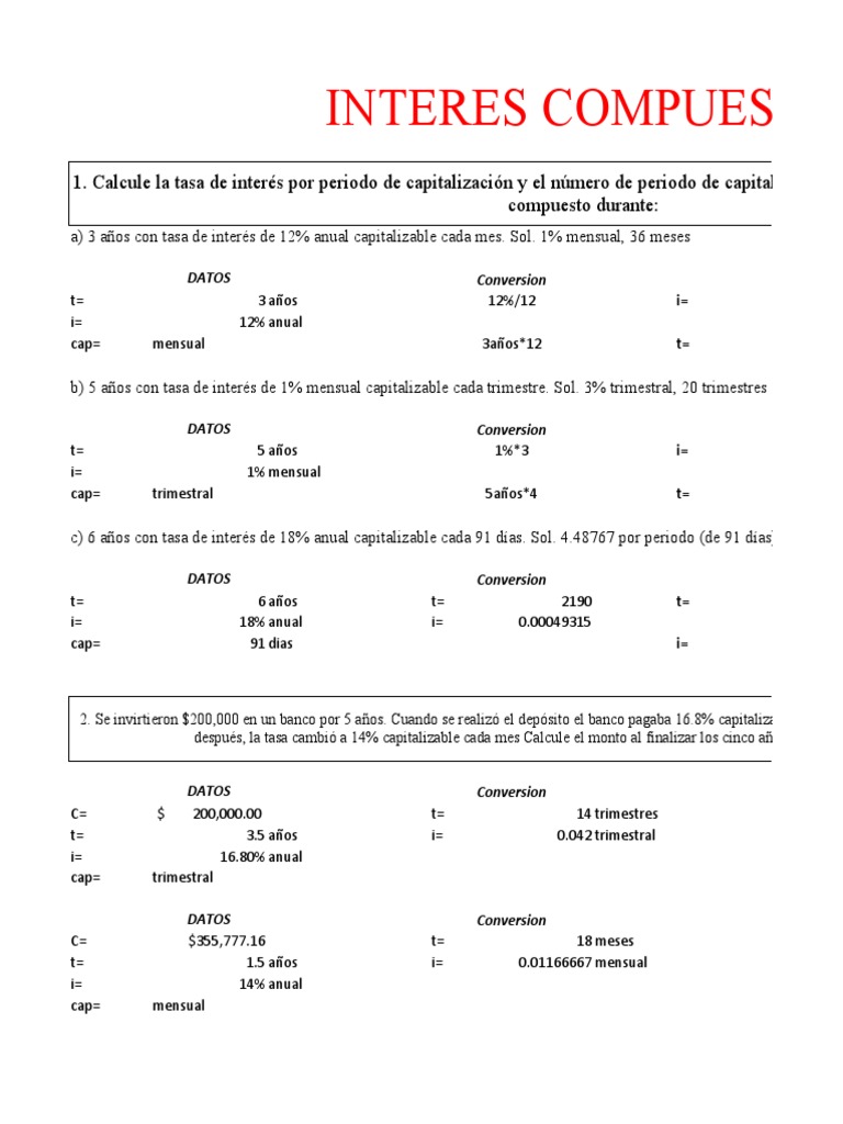 Interes Compuesto | PDF