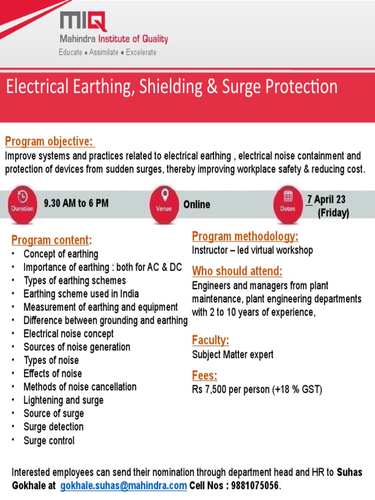 Earthing Shielding Surge Protection 7 April 23 | PDF