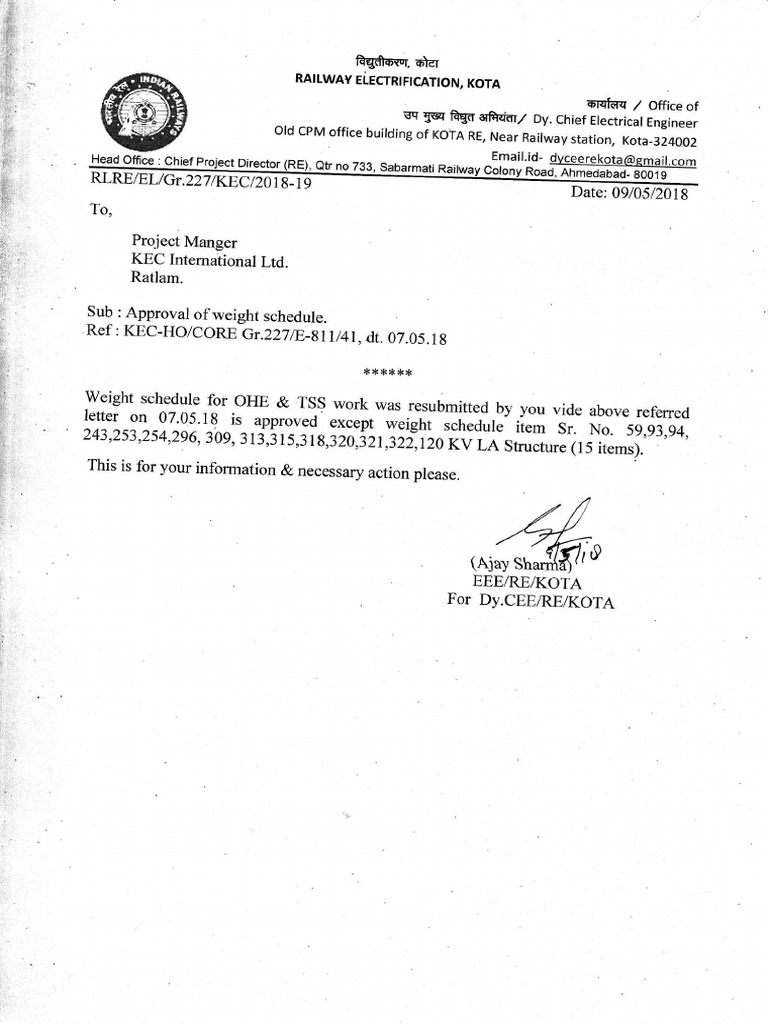 Gr.227 Weight Schedule | PDF