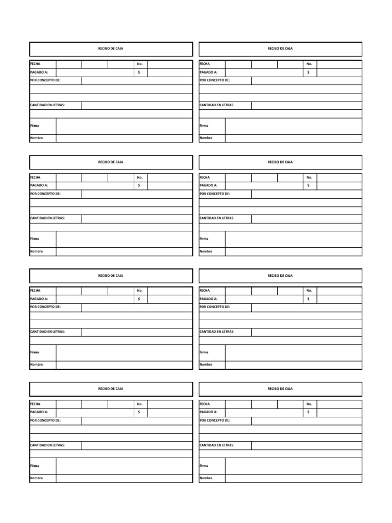 Formato Recibo Caja Menor V2 | PDF