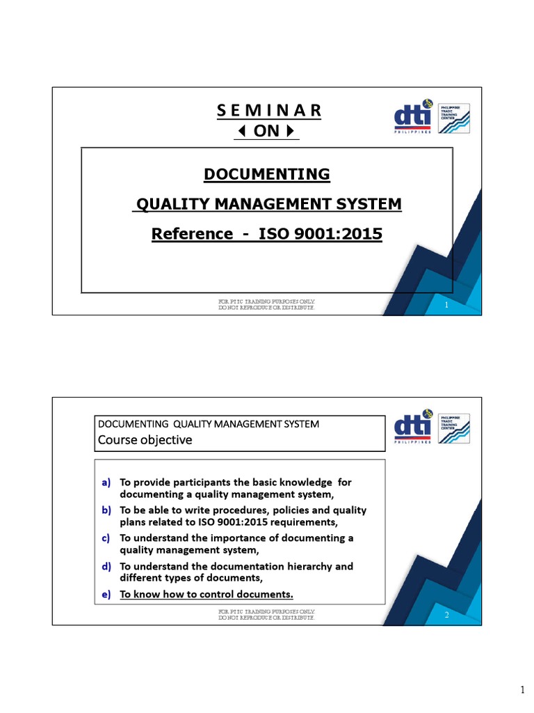 QMS Documentation - Training Material | PDF