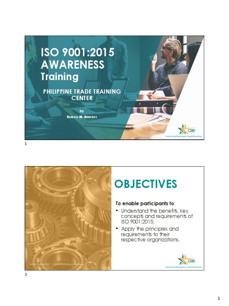 ISO 9001 2015 QMS Awareness Training Module | PDF | Career & Growth | Finance & Money Management