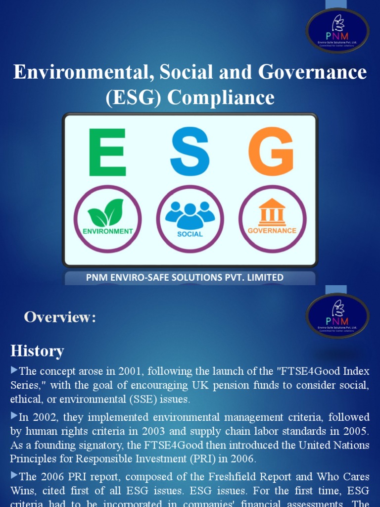 ESG Compliance Overview and Frameworks | PDF | Business