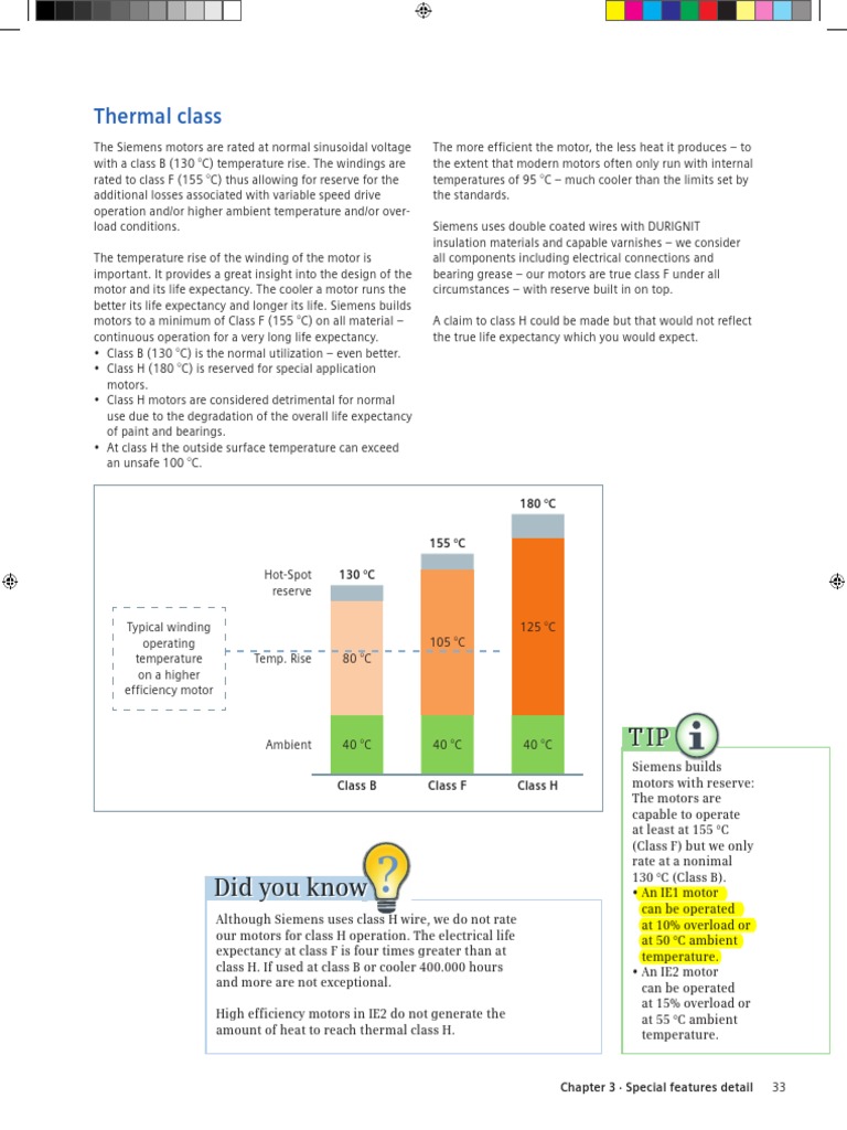 Thermal Class Data of Motor | PDF
