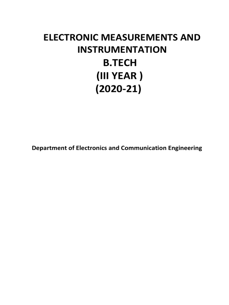 Electronic Measurements & Instrumentation Guide | PDF | Electronic ...
