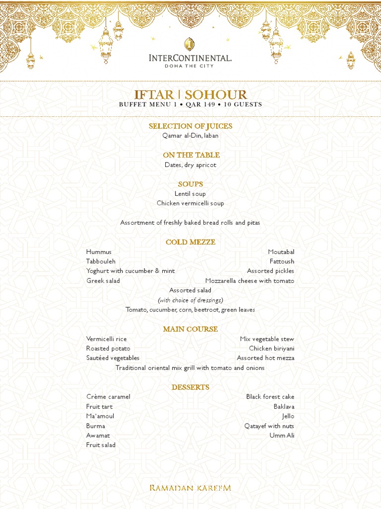 Iftar Menu | PDF