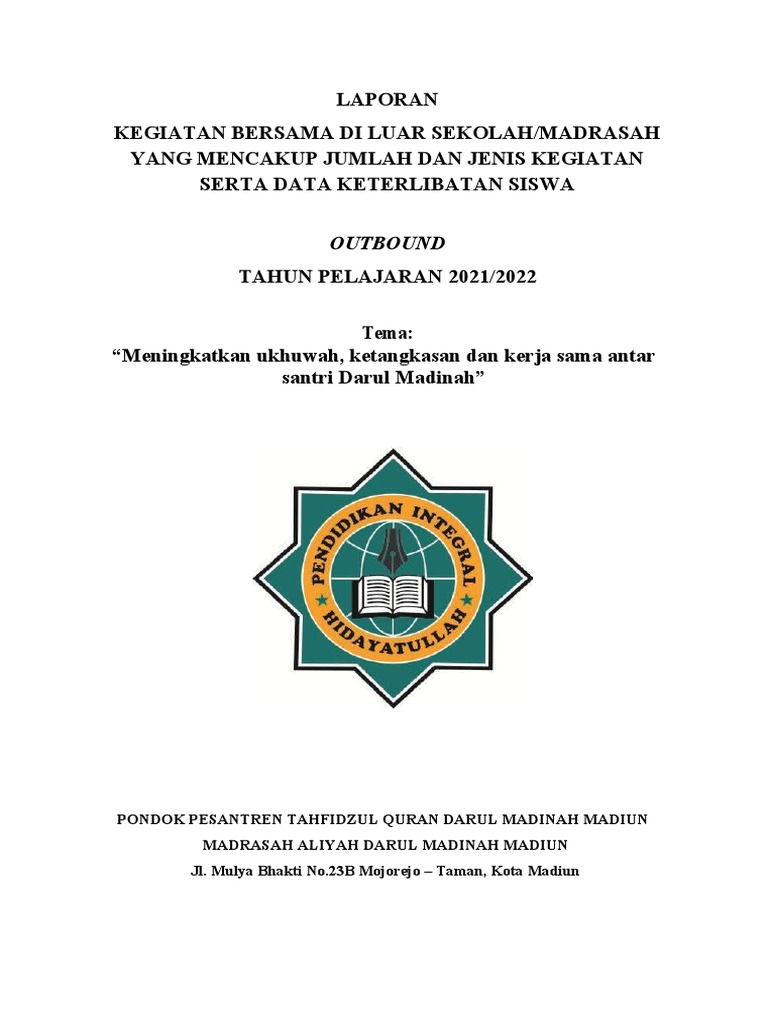 LPJ Diklat Dan Outbon Sako Hidayatullah | PDF