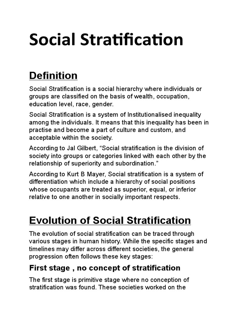 Social Stratification | PDF