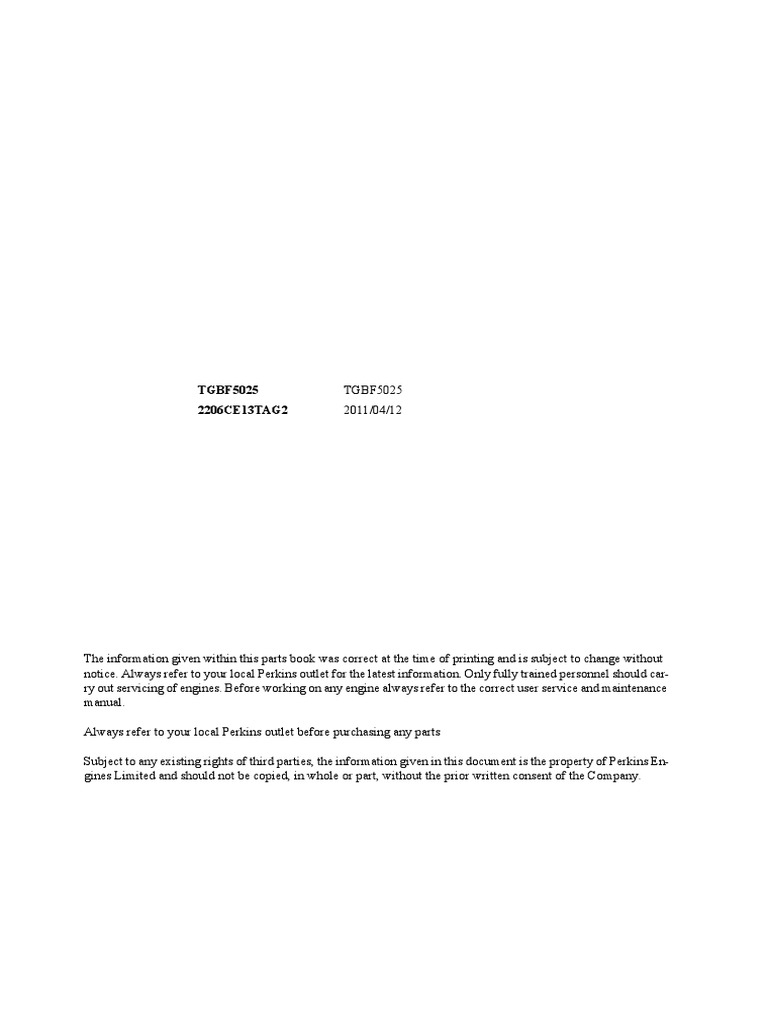 2206C - E13TAG2 Part Book | PDF | Radiator | Piston