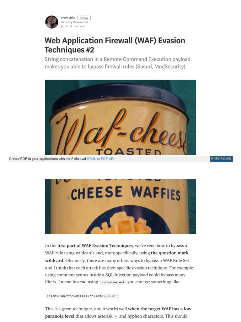 Web Application Firewall (WAF) Evasion Techniques #2 | PDF | String (Computer Science ...