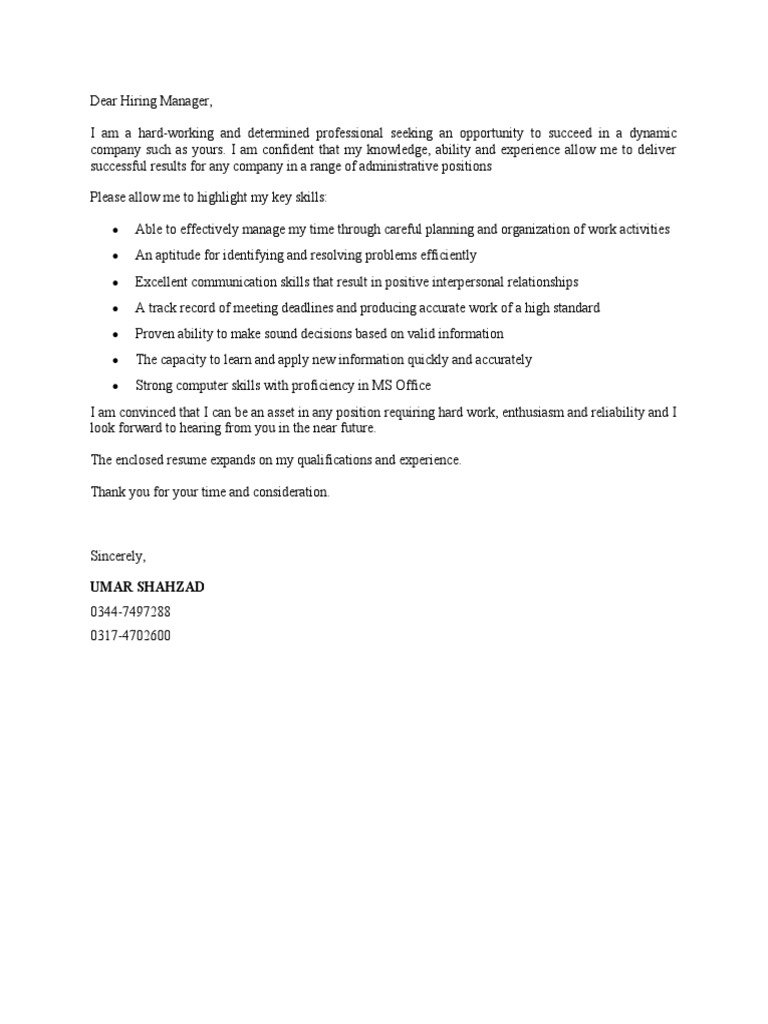 Cover Letter (Universal) | PDF