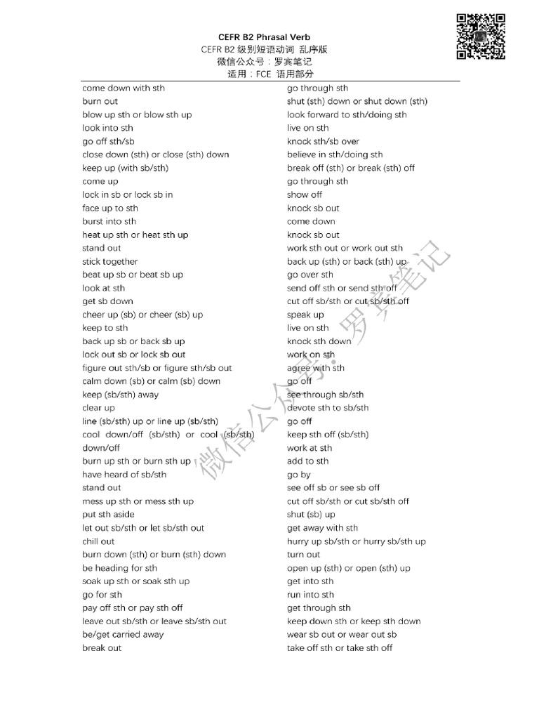 Phrasal Verb B2短语动词 | PDF