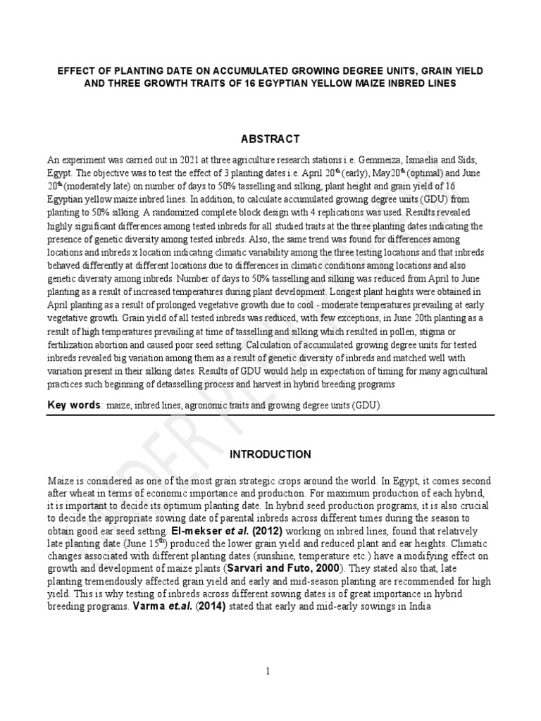 Ms ARRB 105283 | PDF | Maize | Plant Breeding