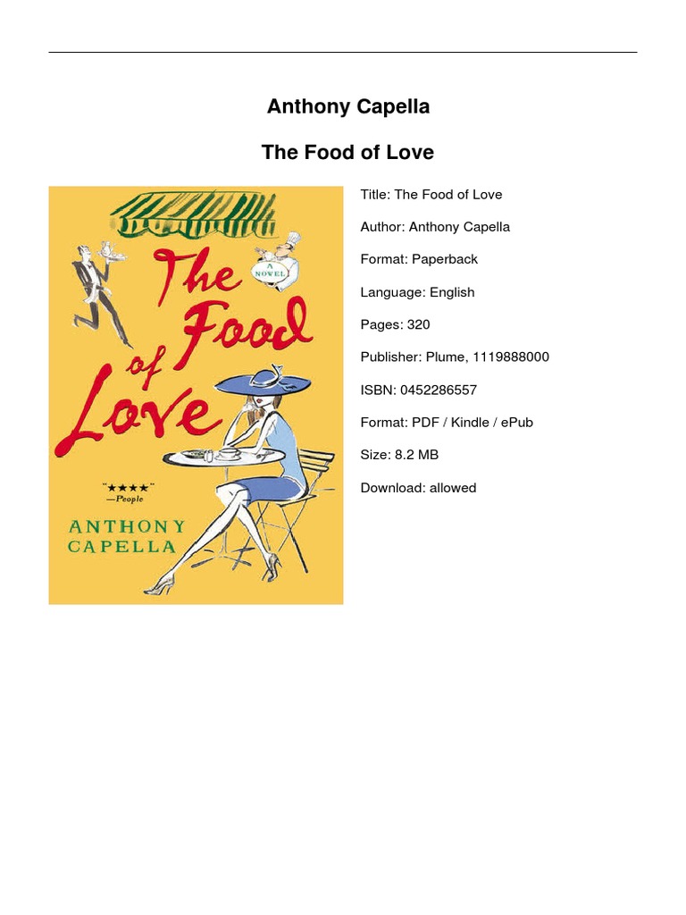 Adoc - Pub - Anthony Capella The Food of Love | PDF