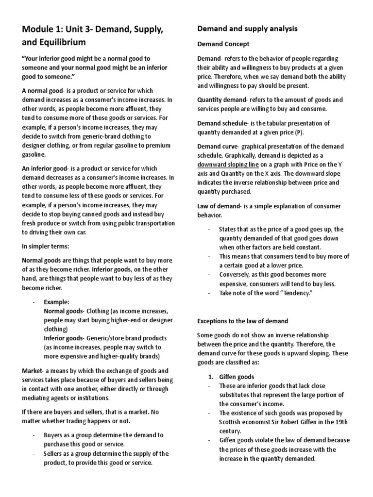ECONOMICS-REVIEWER (GR 12) | PDF | Demand | Supply (Economics)