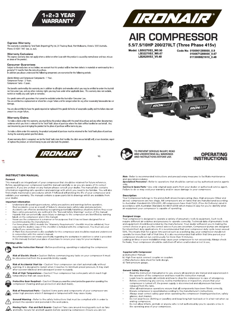 IRONAIR - Compressor Drawing | PDF