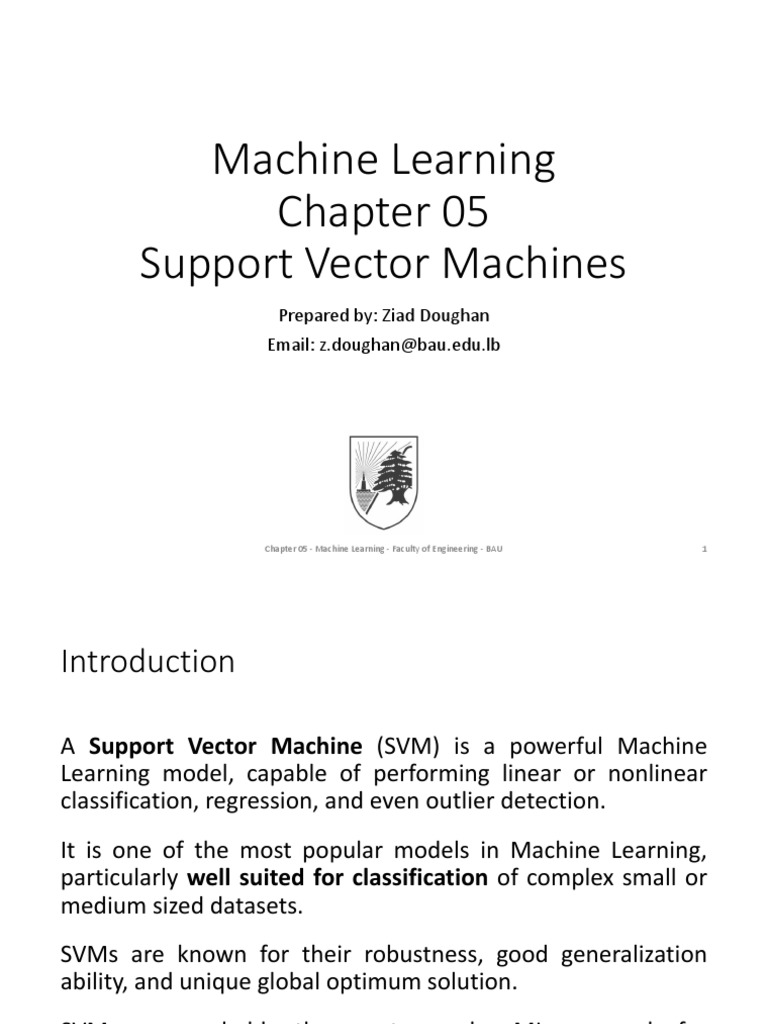 ML - 05 - Support Vector Machines | PDF