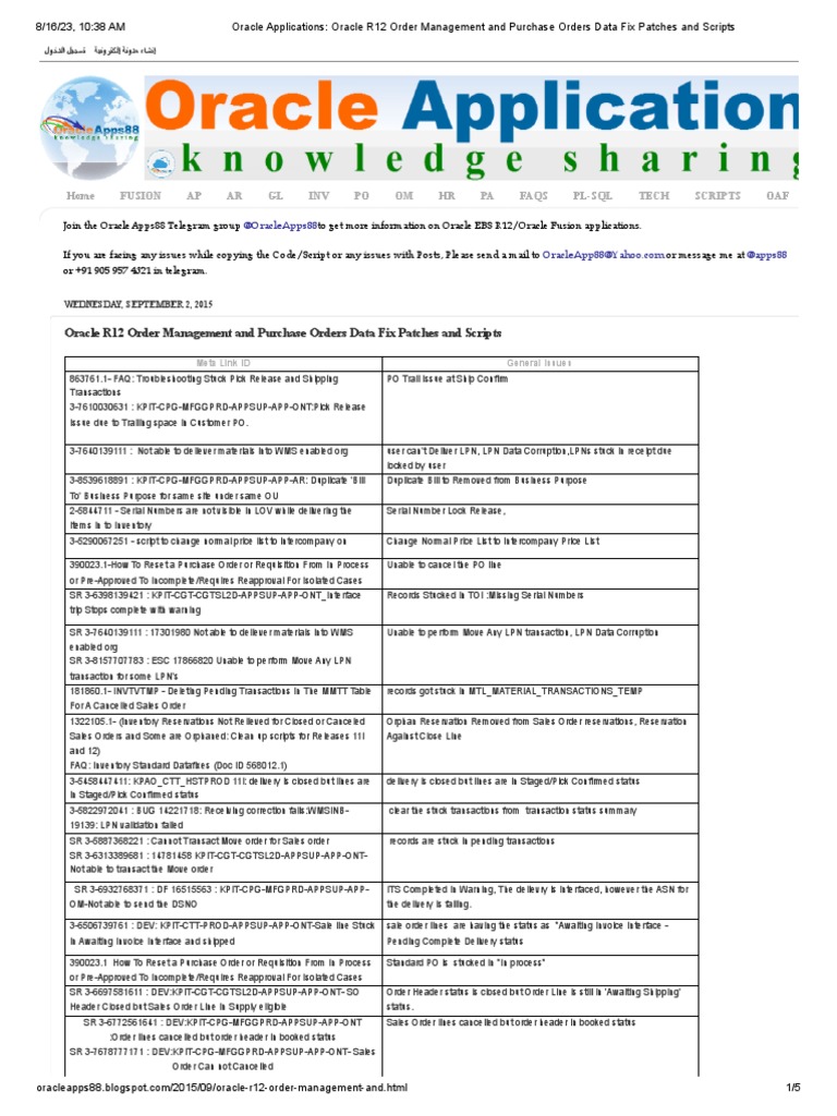 Oracle Applications - Oracle R12 Order Management and Purchase Orders ...