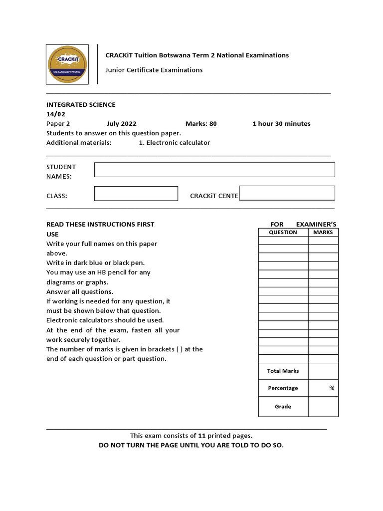Form 2 Science Paper 2 | PDF | Computers