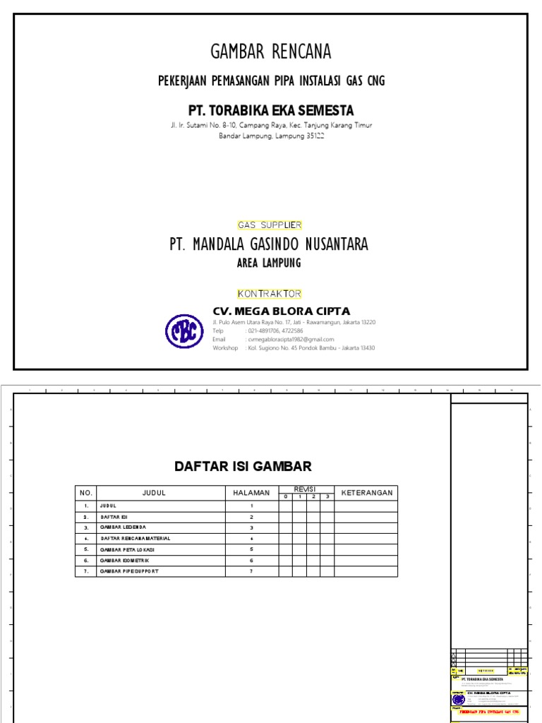 Gmbar Rencana Pipa Instalasi PT Torabika Eka Semesta | PDF
