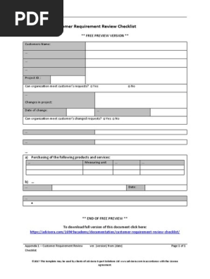 Requirements Review Checklist