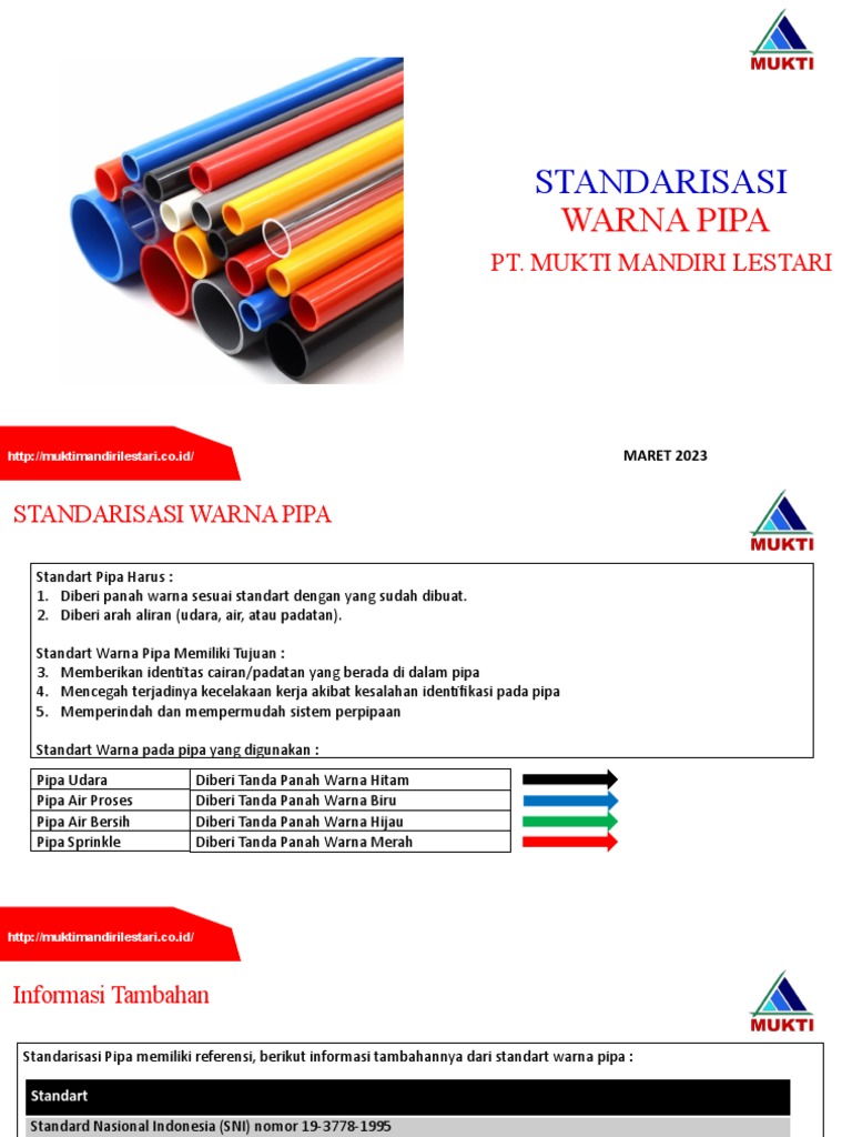 Standarisasi Warna Dan Penunjuk Arah Pipa (Dismantling) | PDF