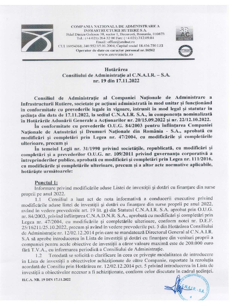 HCA Nr. 19 Din 17.11.2022 | PDF