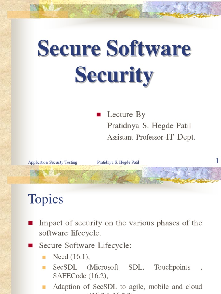 Ast 3 Secure Software Security Pdf