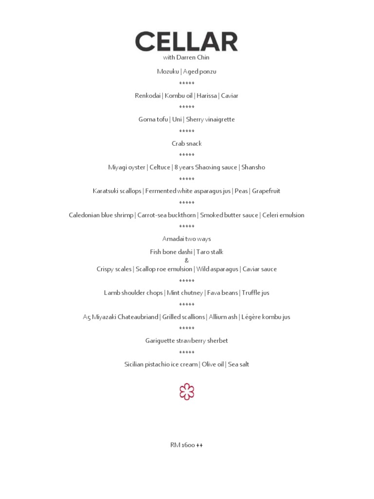 DC 4.0 Cellar Menu - 21062023 | PDF | Foods | Food Ingredients