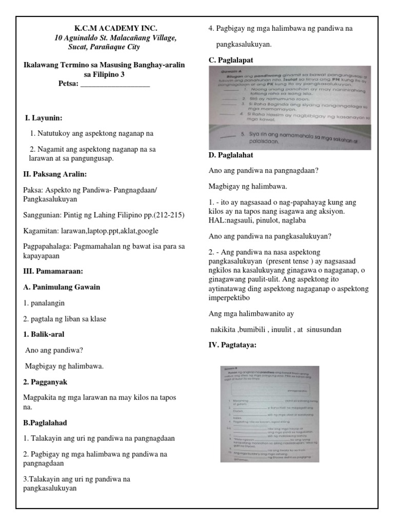 Lesson Plan 2nd Term Filipino Grade 3 | PDF