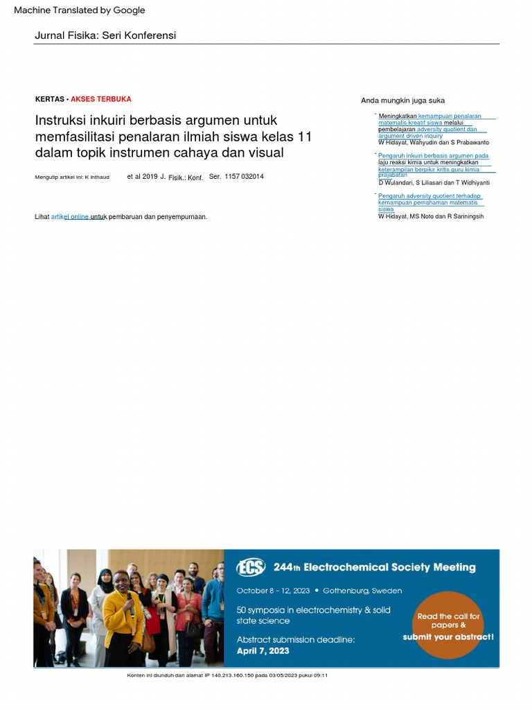 Terj ADI Argument-Driven Inquiry Instruction To Facilitate Scientific ...