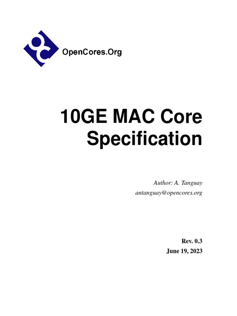 10GE MAC Core Specification | PDF