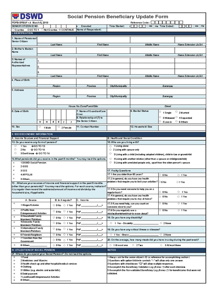 SocPen Form 104 Validation Form | PDF