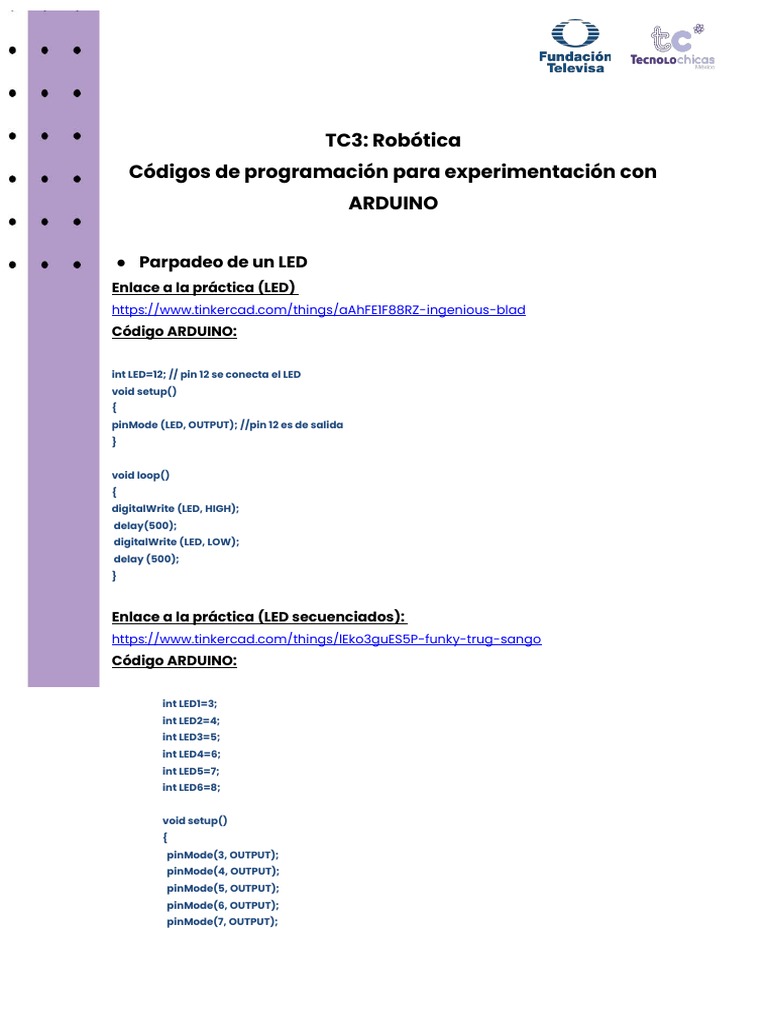 TC3 Codigos | PDF | Diodo emisor de luz | Informática